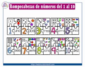 Rompecabezas de números para imprimir en pdf