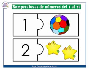 Rompecabezas de números para imprimir en pdf