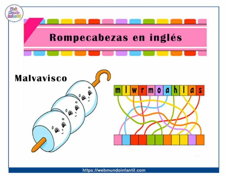 Rompecabezas en inglés para imprimir y armar palabras
