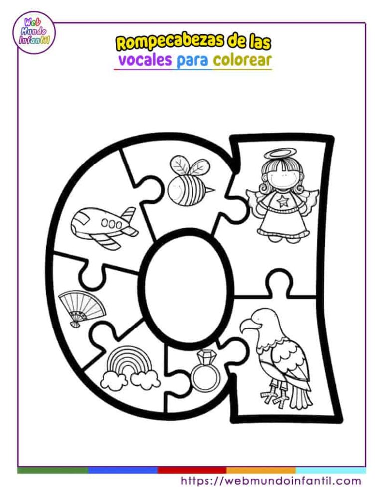 rompecabezas de las vocales para imprimir a color [PDF]