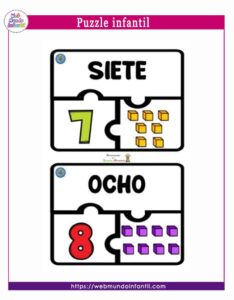 Rompecabezas de números para imprimir en pdf