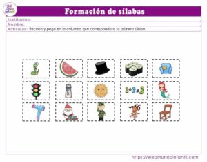 Actividades con silabas sa se si so su para imprimir y recortar