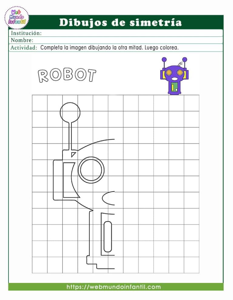 Simetría para niños de primer grado para imprimir