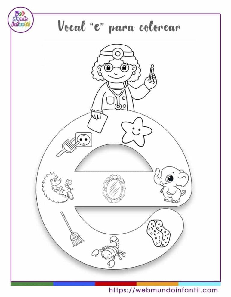 Dibujos para colorear las vocales minúsculas y mayúsculas [a-e-i-o-u]