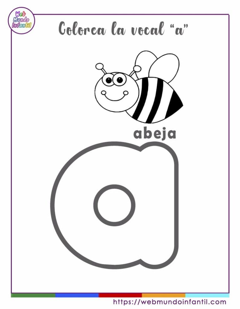Dibujos para colorear las vocales minúsculas y mayúsculas [a-e-i-o-u]