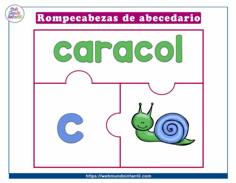 Rompecabezas de las letras del abecedario completo para imprimir