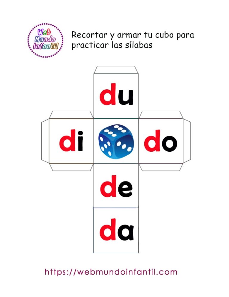 Dados silábicos para recortar, armar e imprimir