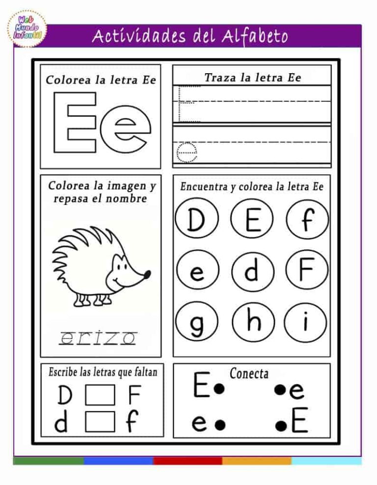Ejercicios del alfabeto en español para niños