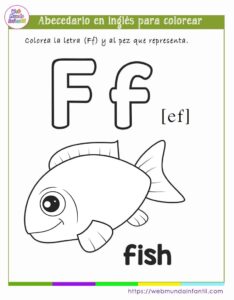 Abecedario en inglés para colorear e imprimir en pdf