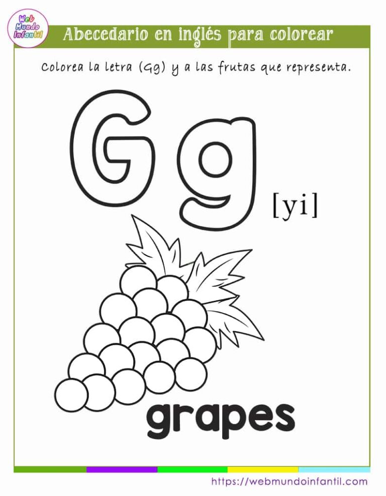 Abecedario en inglés para colorear e imprimir en pdf