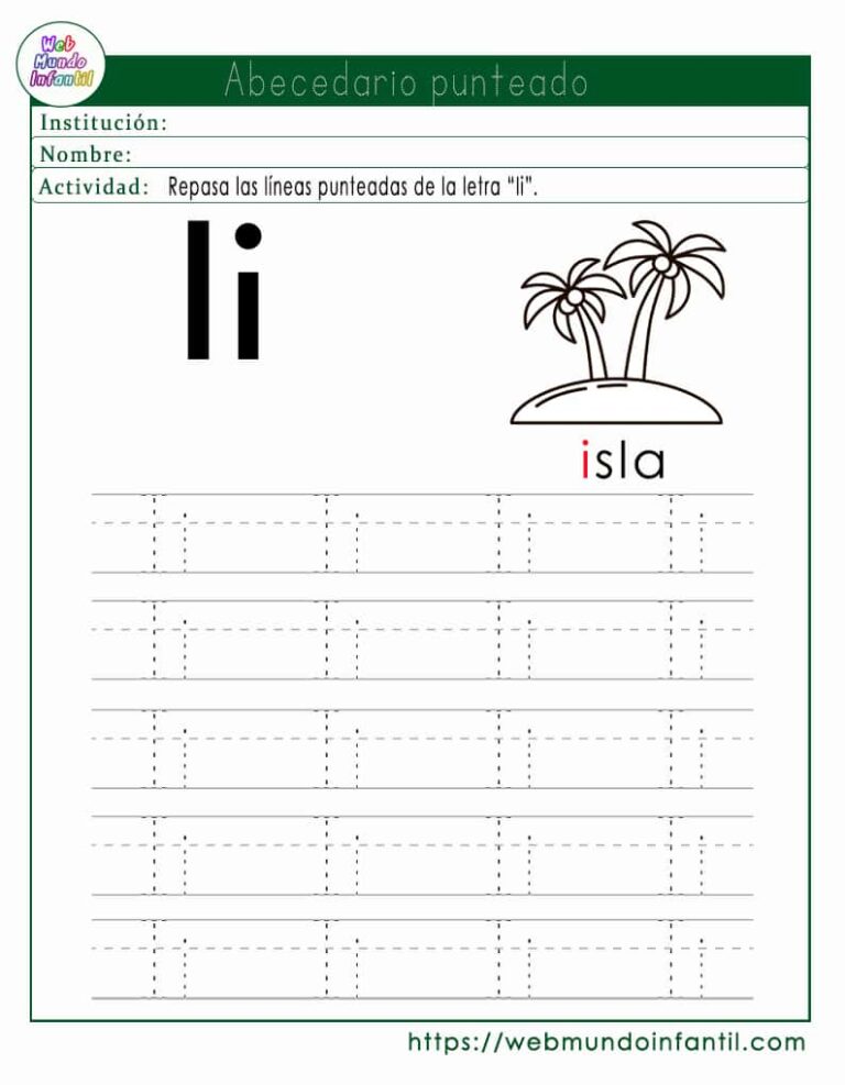 Abecedario punteado para niños de preescolar