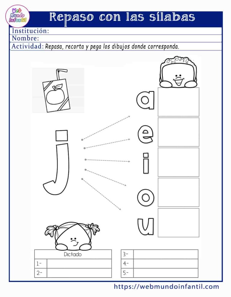 Actividades de sílabas para imprimir: Aprende a leer