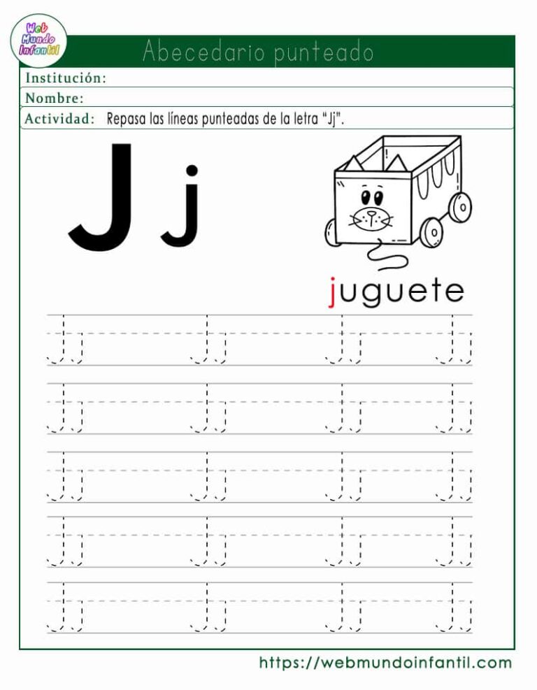 Abecedario punteado para niños de preescolar