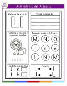Ejercicios del alfabeto en español para niños