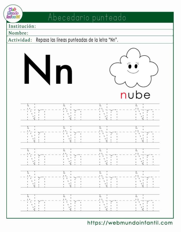 Abecedario punteado para niños de preescolar
