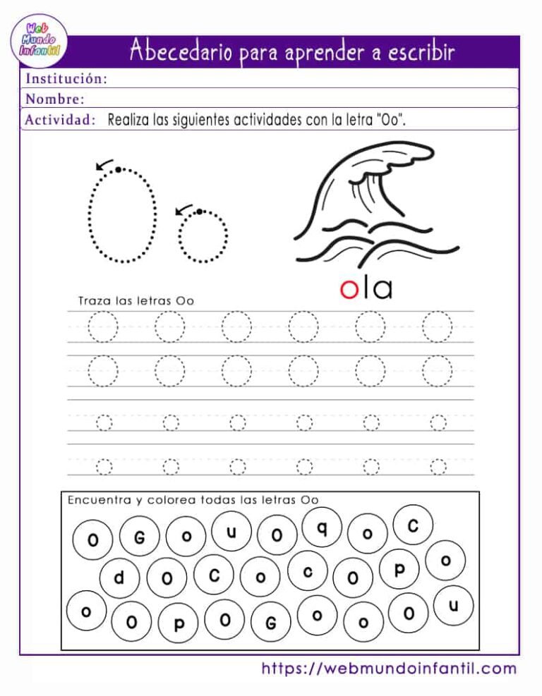 Abecedario para aprender a escribir para niños