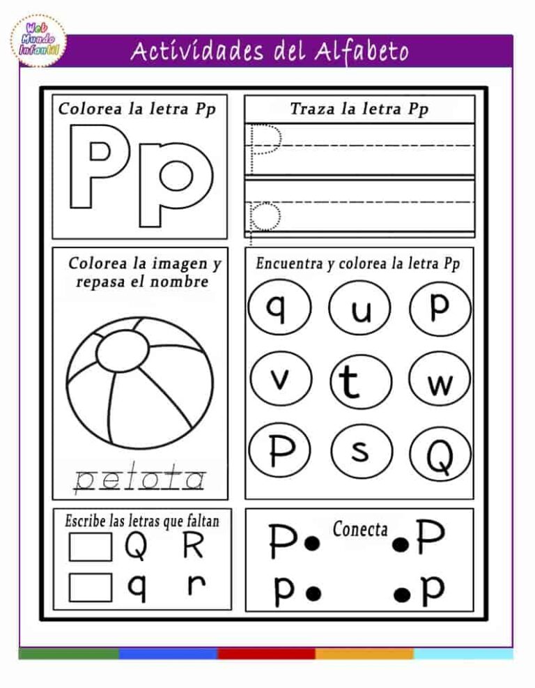 Ejercicios del alfabeto en español para niños