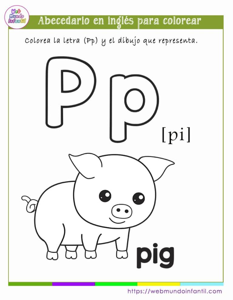Abecedario en inglés para colorear e imprimir en pdf