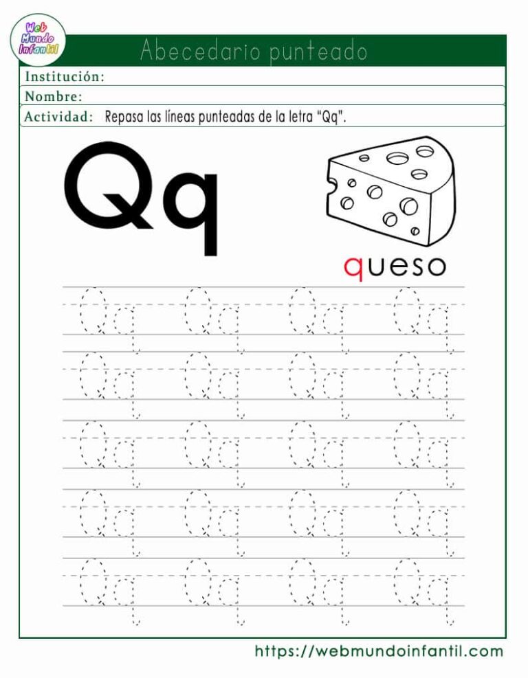 Abecedario punteado para niños de preescolar