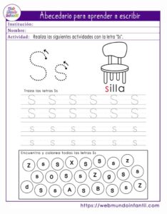 Abecedario para aprender a escribir para niños