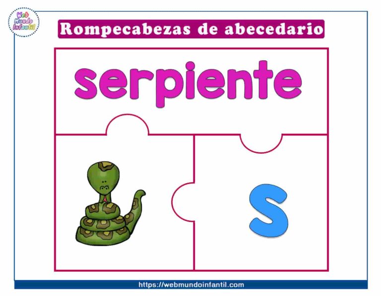 Rompecabezas de las letras del abecedario completo para imprimir