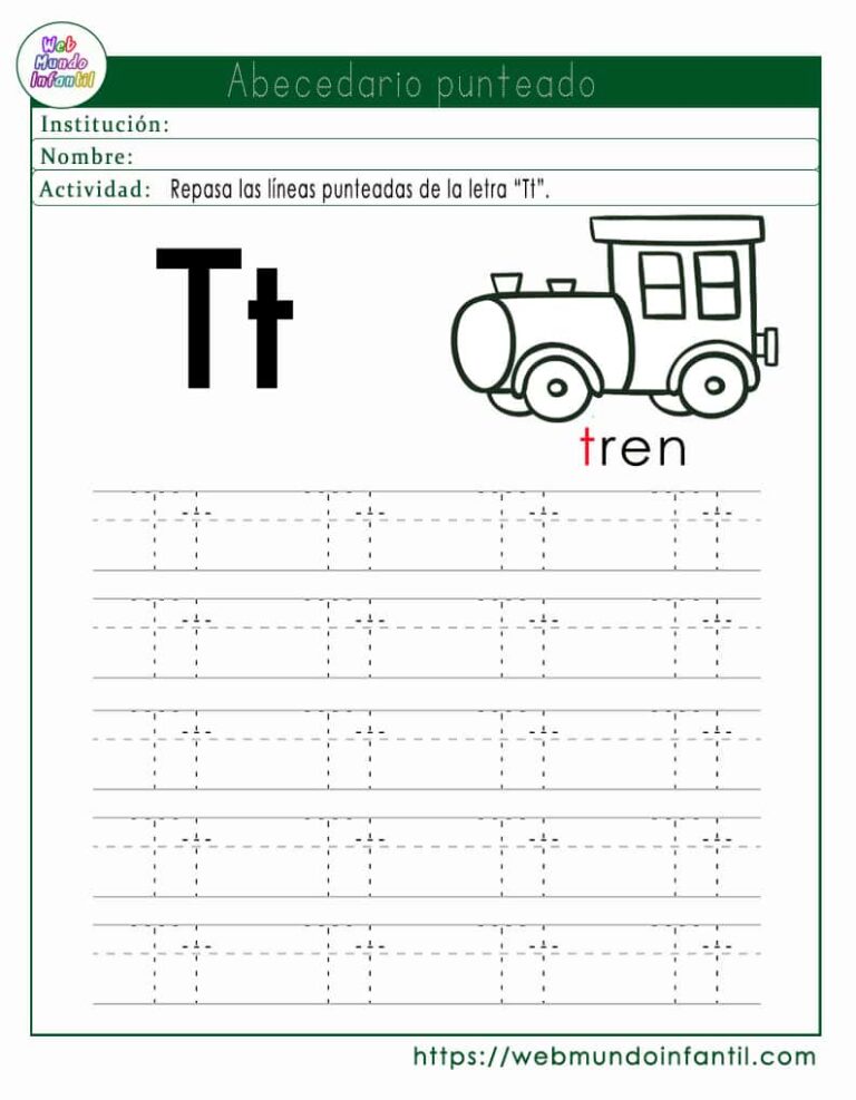 Abecedario punteado para niños de preescolar
