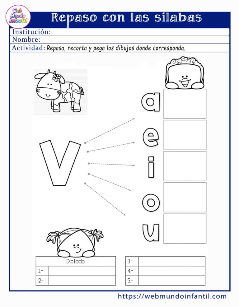 Actividades de sílabas para imprimir: Aprende a leer