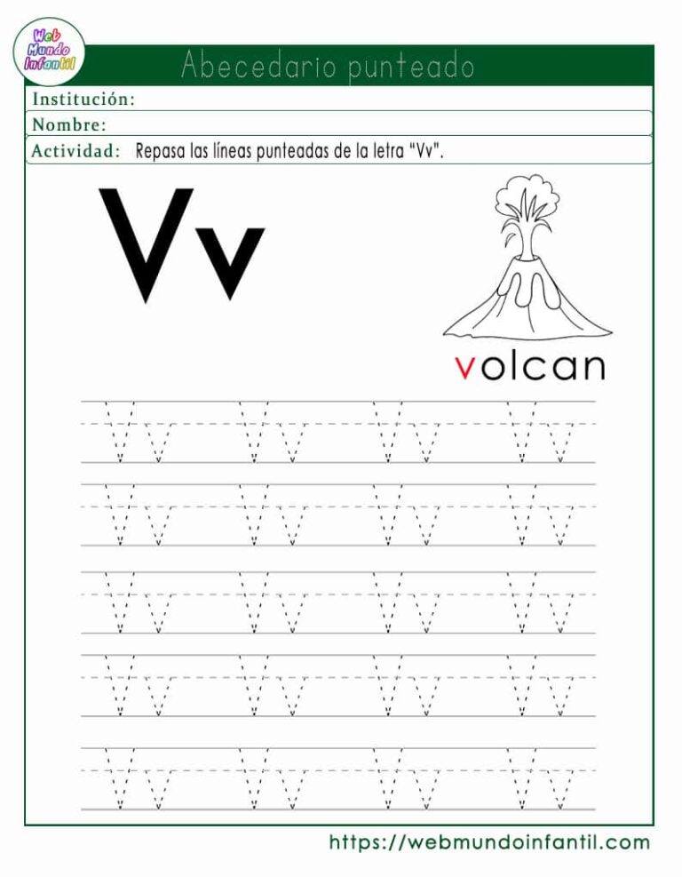 Abecedario punteado para niños de preescolar