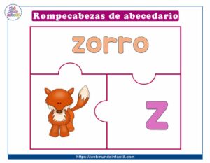 Rompecabezas de las letras del abecedario completo para imprimir